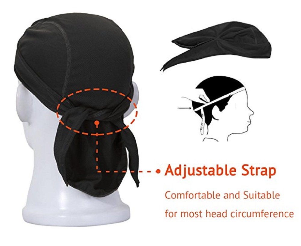 Cooling Sweat Wicking Do Dew Rag Skull Cap Beanie for Men Bandana Head Wrap Hat