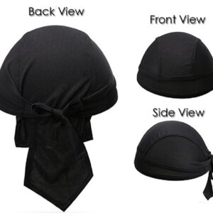 Cooling Sweat Wicking Do Dew Rag Skull Cap Beanie for Men Bandana Head Wrap Hat