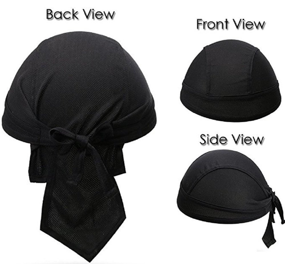 Cooling Sweat Wicking Do Dew Rag Skull Cap Beanie for Men Bandana Head Wrap Hat