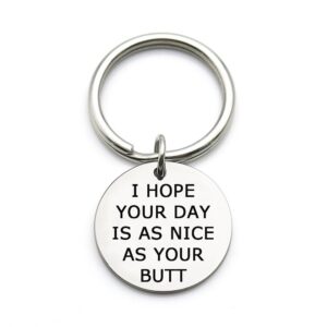 xybags i hope your day is as nice as your butt keychain gift, romantic gifts for boyfriend girlfriend couple (your butt)