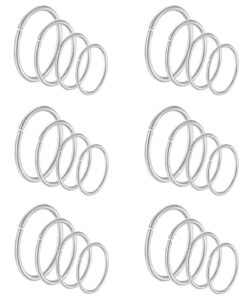 masedy 24pcs 20g 316l stainless steel nose rings hoop tragus cartilage helix piercing lip septum ring silver bendable