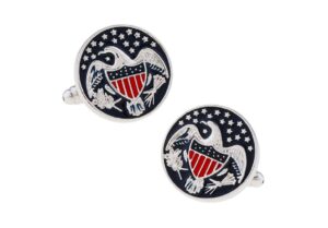 mrcuff seal america american eagle usa president potus pair of cufflinks in a presentation gift box & polishing cloth