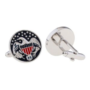 MRCUFF Seal America American Eagle USA President POTUS Pair of Cufflinks in a Presentation Gift Box & Polishing Cloth