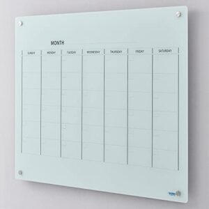 global industrial 48"w x 36"h magnetic glass calendar whiteboard, white