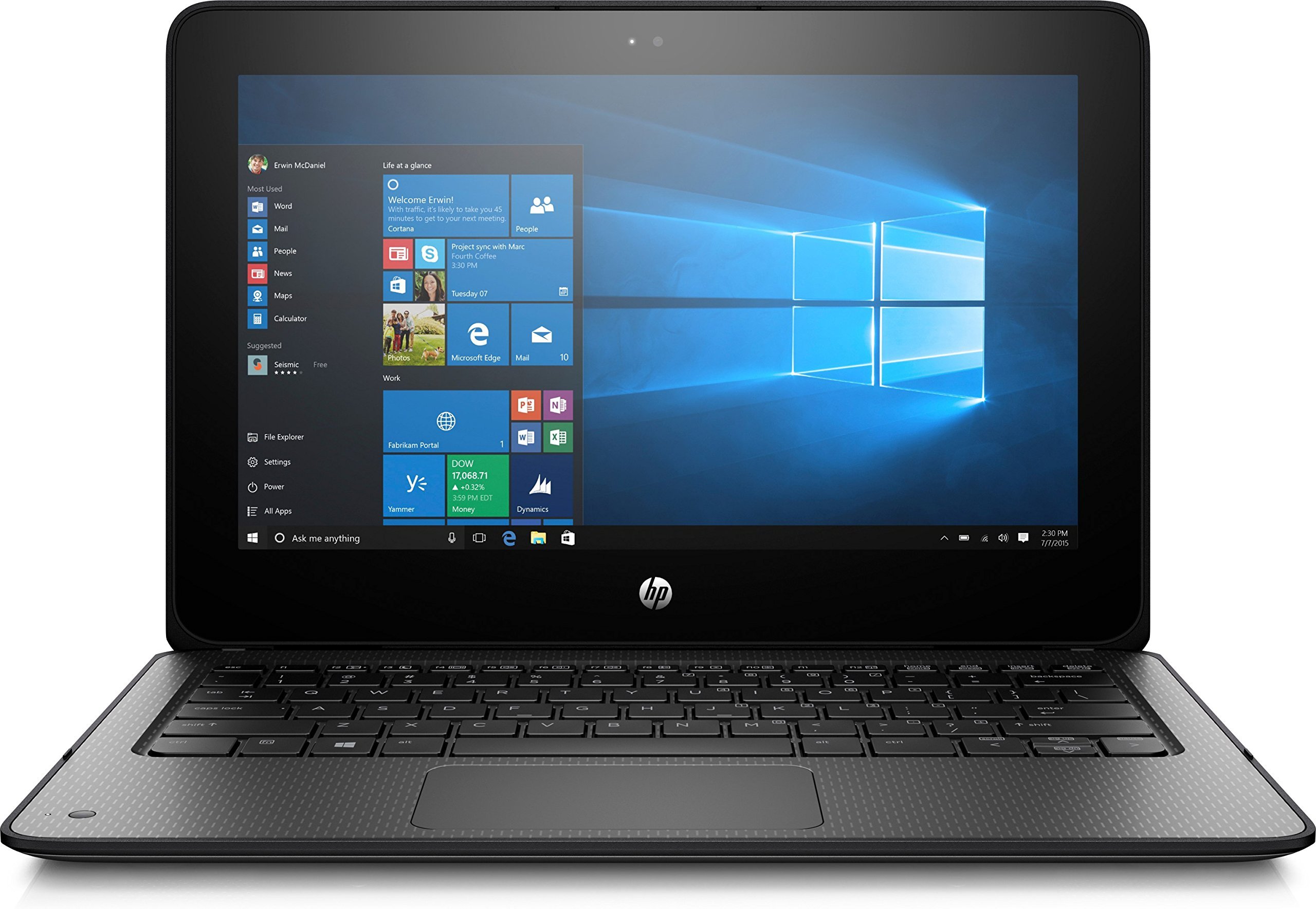 HP ProBook x360 11.6in G1 EE Notebook, LED HD Touchscreen, Intel Celeron N3350 Dual-Core 1.1GHz, 4GB DDR3, 64GB SSD eMMC, 802.11ac, Bluetooth 4.2, Win10Pro - 64Bit (Renewed)