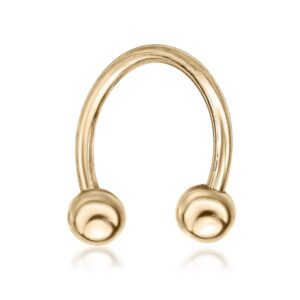 Lavari 14 Gauge 14k Yellow Gold Circular Horseshoe Barbell Lip Eyebrow Belly Nipple Ring 1/2 Inches Jewelers