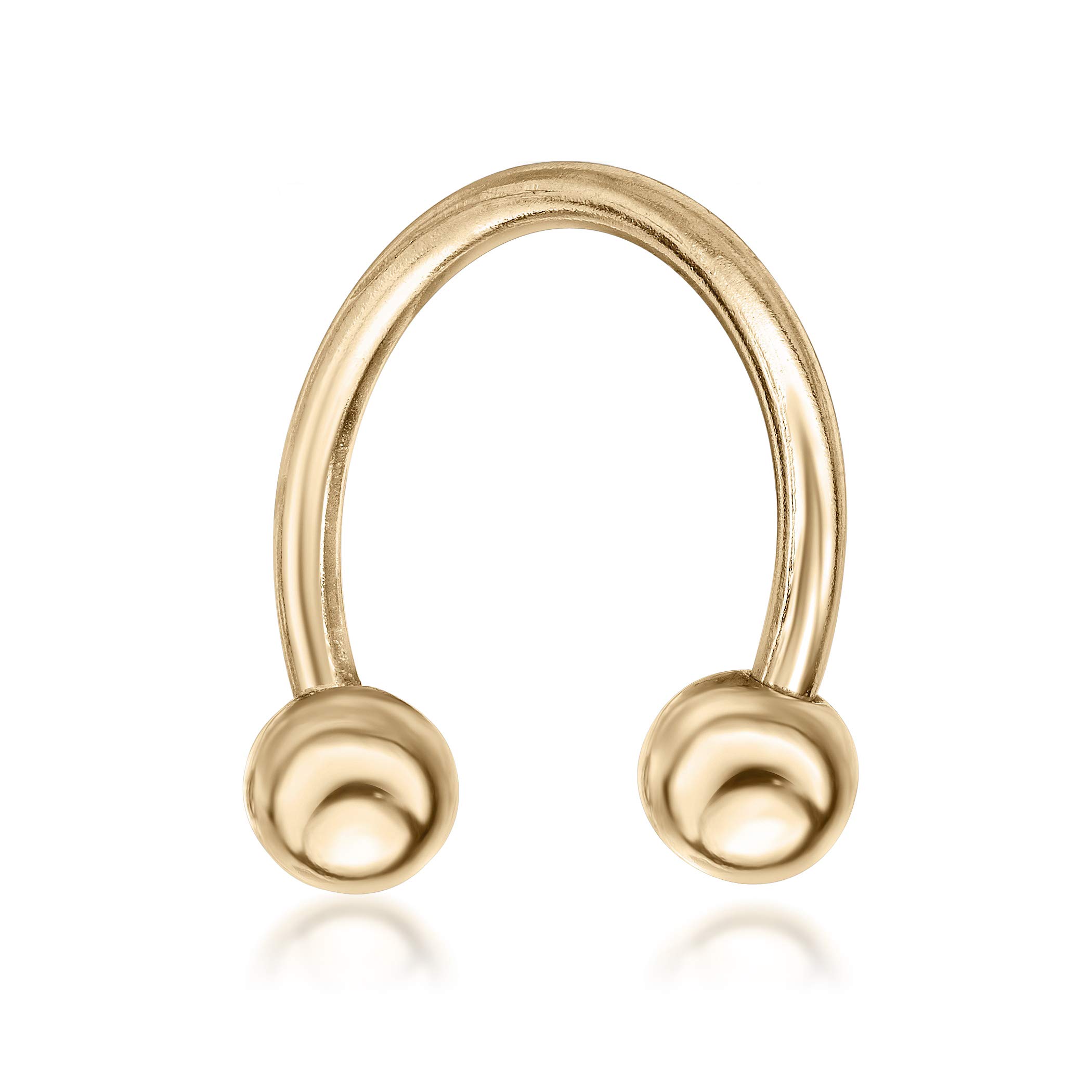 Lavari 14 Gauge 14k Yellow Gold Circular Horseshoe Barbell Lip Eyebrow Belly Nipple Ring 1/2 Inches Jewelers