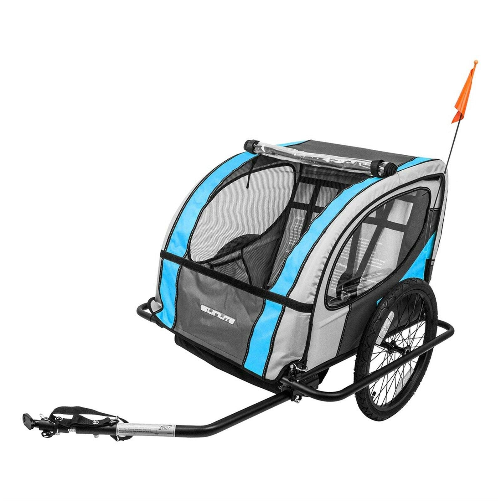 Sunlite Trailer Tot Bicycle Trailer - Black/Blue/Gray- T-2S