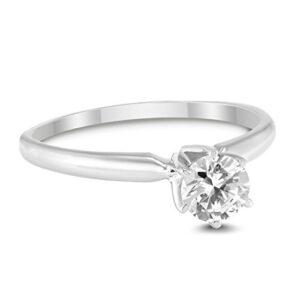 szul 1/2 carat round diamond solitaire ring in 14k white gold