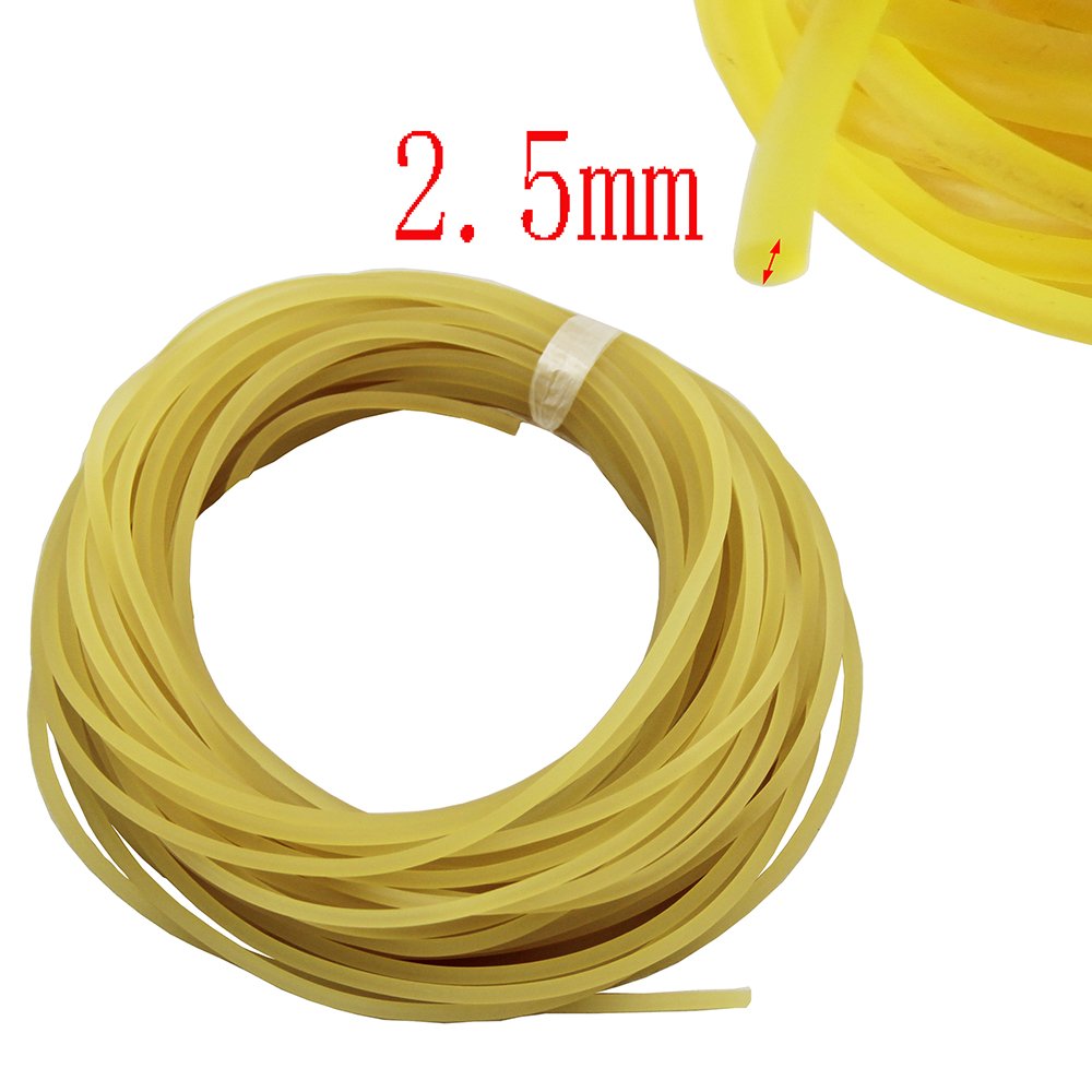 UP100 10 Meters Diameter 2mm/2.2mm/2.5mm/3mm/3.5mm Plain Traditional Solid Elastic Rubber Rope Tied Fishing Line (Amber 2.5mm)