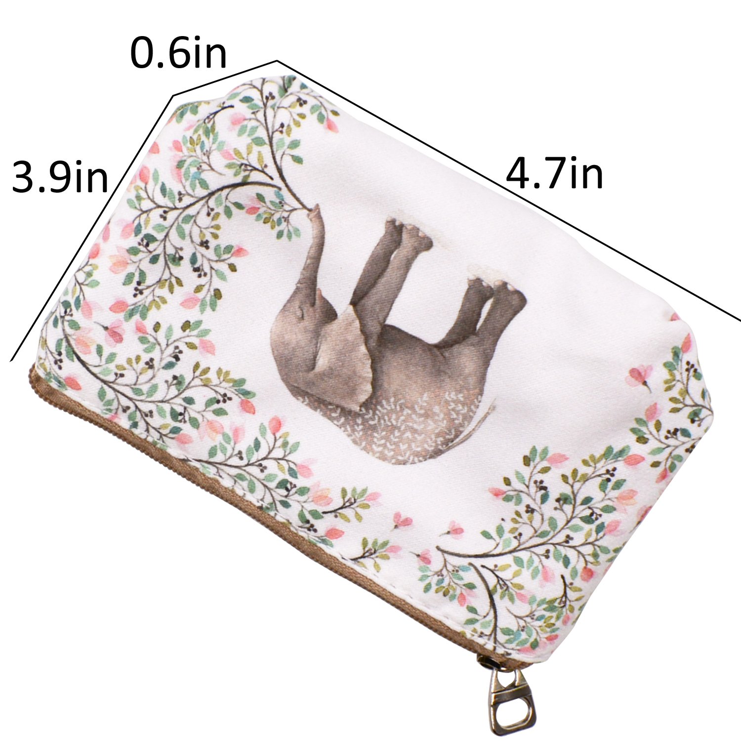 Women and Girls Cute Fashion Coin Purse Wallet Bag Change Pouch Key Holder (Forest Elephant)