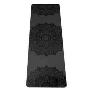 yoga design lab | the infinity mat | luxurious non-slip design provides unparalleled grip to support and align you beautifully | eco-friendly | 4 colors | w/carrying strap! (mandala charcoal, 5mm)