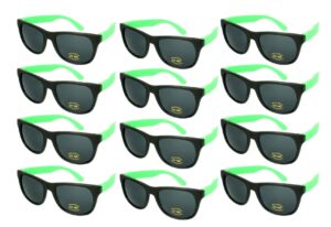 edge i-wear 12 bulk 80s neon party sunglasses for adult party favors with cpsia certified-lead(pb) content free (green, 54)