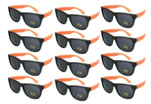 edge i-wear 12 bulk 80s neon party sunglasses for adult party favors with cpsia certified-lead(pb) content free (orange, 54)