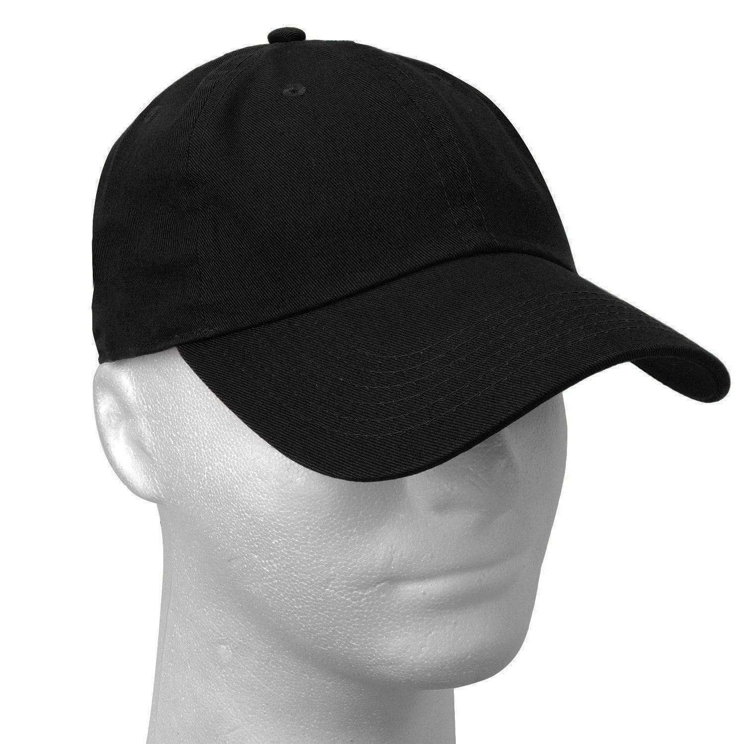 Falari 12-Pack Classic Baseball Cap 100% Cotton Soft Adjustable Size A1801-12PACK Black