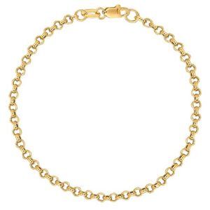 ritastephens 10k solid yellow gold rolo chain ankle anklet 11 inches