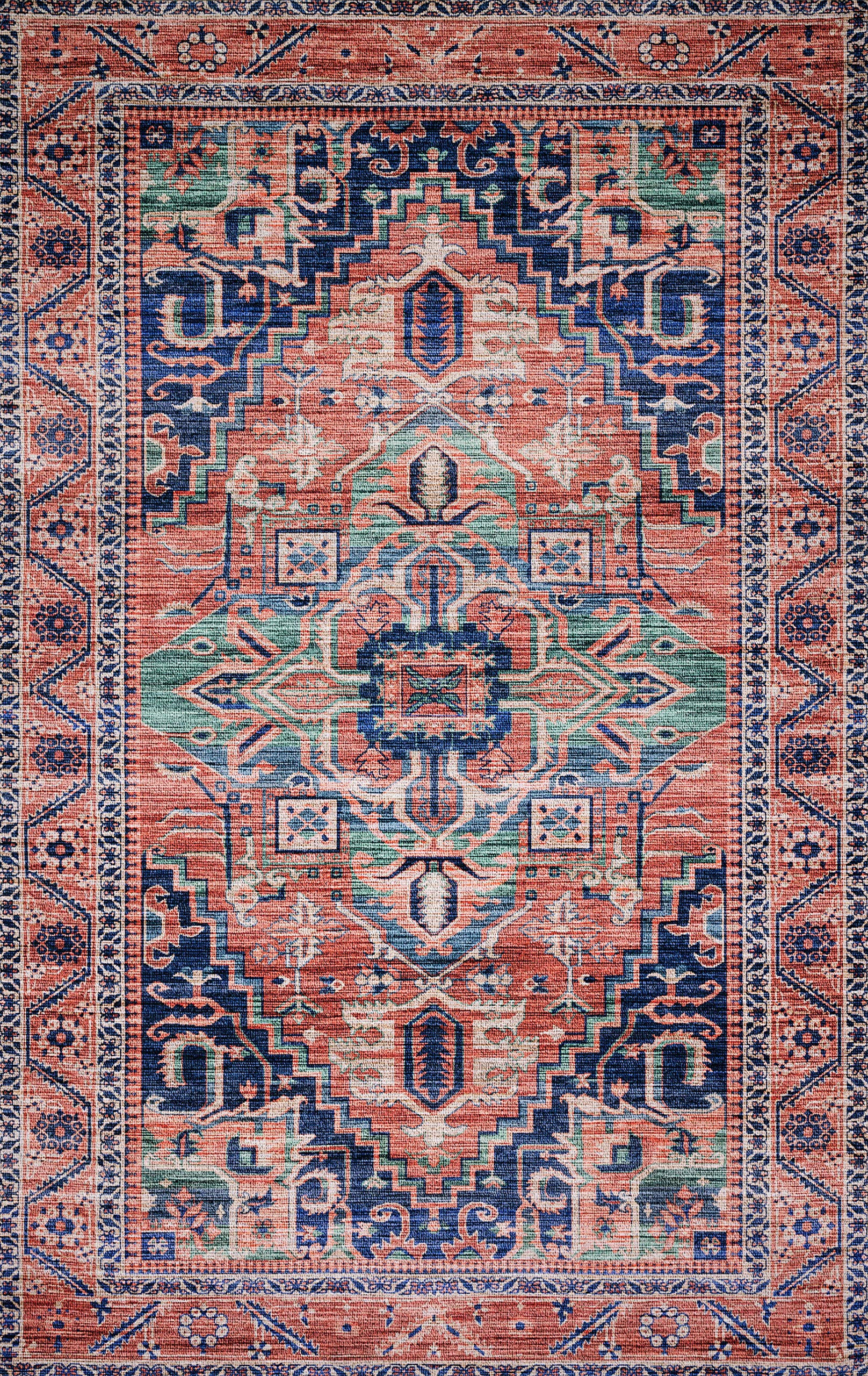 LOLOI Justina Blakeney Cielo Collection CIE-06 Coral/Multi 2'-3'' x 4'-0'' Accent Rug