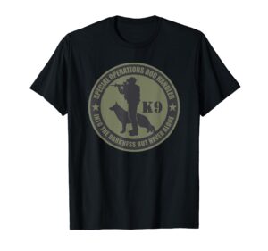 k9 t-shirt - special operations dog handler (subdued) t-shirt