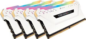 corsair vengeance rgb pro ddr4 3600mhz c18 led desktop memory - white 32gb (4x8gb) (pack of 4)