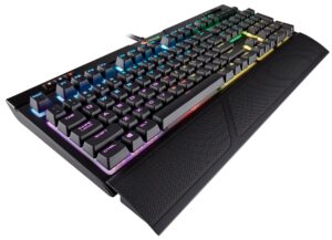 corsair strafe rgb mk.2 mechanical gaming keyboard - usb passthrough - linear and quiet - cherry mx red switch - rgb led backlit-17.6 x 6.61 x 1.57 inches