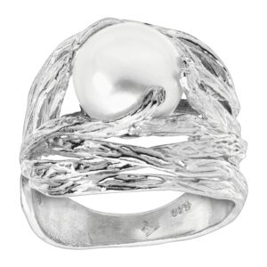 silpada 'nested cultured pearl' 9.5-10 mm freshwater cultured pearl ring in sterling silver, size 8 size 8