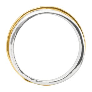 Silpada 'Float on' Fidget Spinner Ring in Sterling Silver with 14K Yellow Gold-Plating, Size 7, Size 7