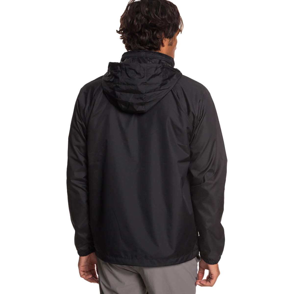 Quiksilver mens Quiksilver Waterman Men's Shell Shock 3 Jacket Windbreaker, Black, Large US