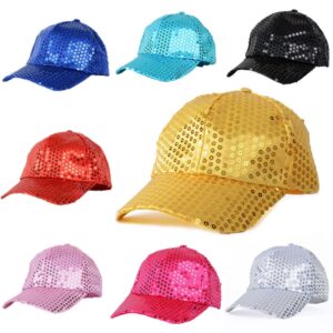 Bluelans® Glitter Sequins Baseball Caps Snapback Hats Adjustable Fancy Dress Party Dance Hats for Unisex Mens Womens (Black)