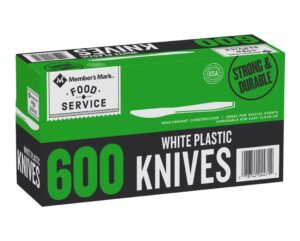 member's mark plastic knives, heavyweight, white (600 count)