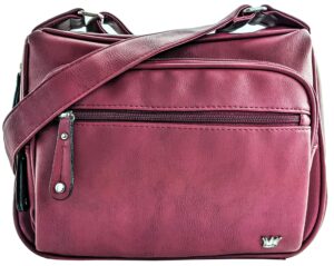 purse king magnum concealed carry handbag (burgundy), large