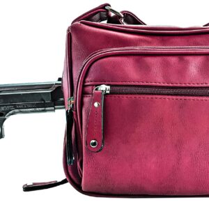 Purse King Magnum Concealed Carry Handbag (Burgundy), Large