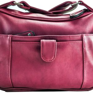 Purse King Magnum Concealed Carry Handbag (Burgundy), Large