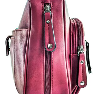 Purse King Magnum Concealed Carry Handbag (Burgundy), Large