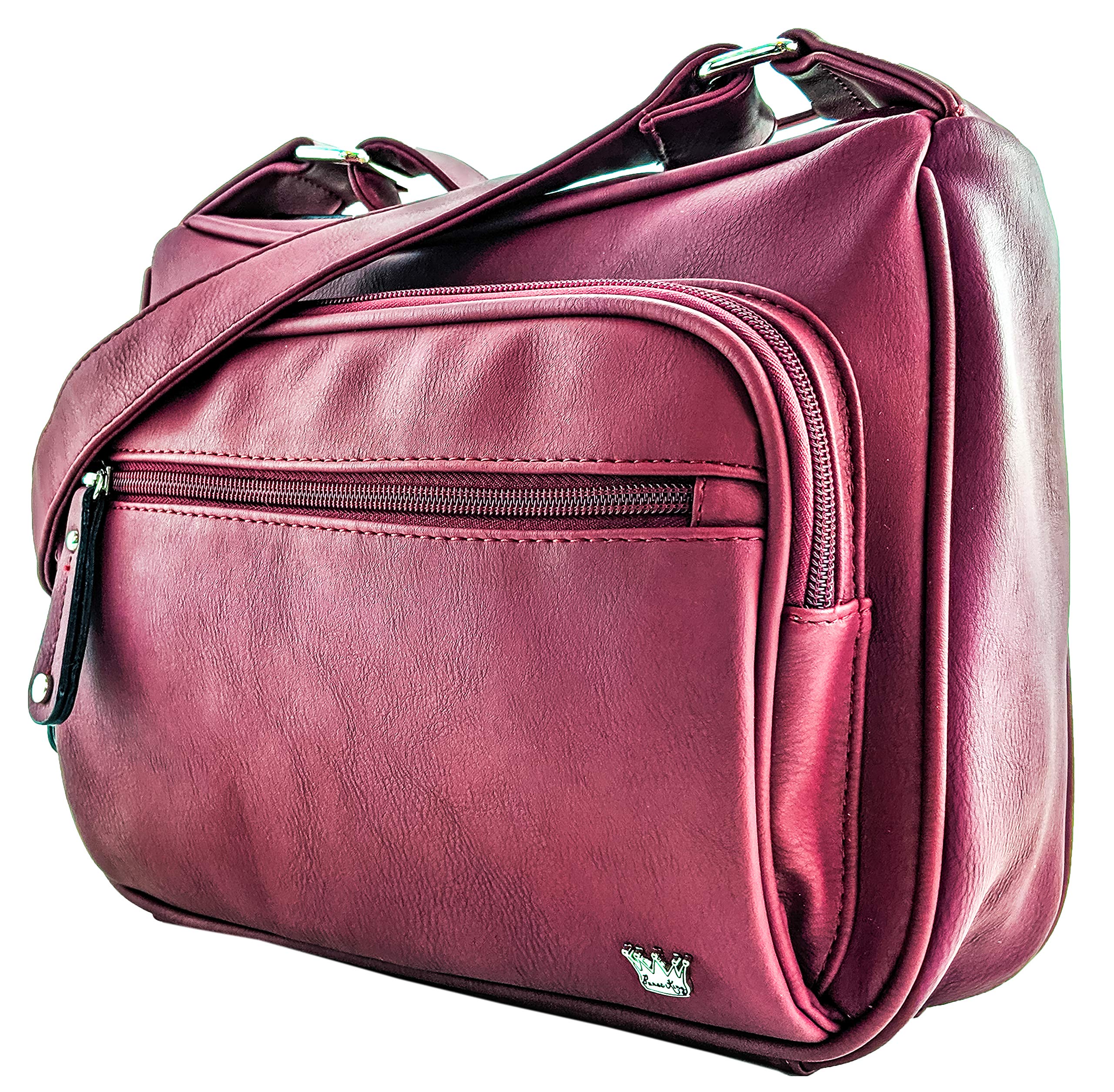 Purse King Magnum Concealed Carry Handbag (Burgundy), Large