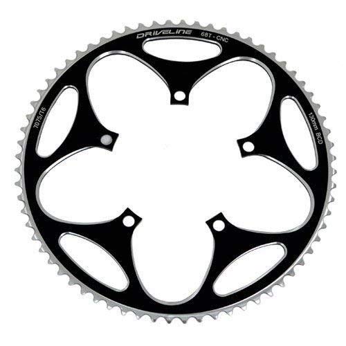 Driveline 68T CNC AL7075 Road Bike Bicycle Chainring 68T, BCD 130mm, Black, ST1409