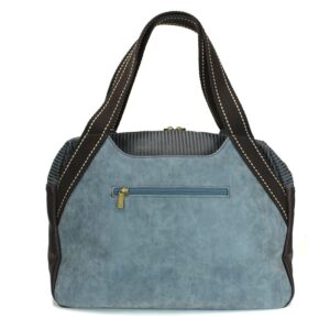 CHALA Large Bowling Tote Bag with coin purse Indigo (Ivory Paw Print - Indigo)