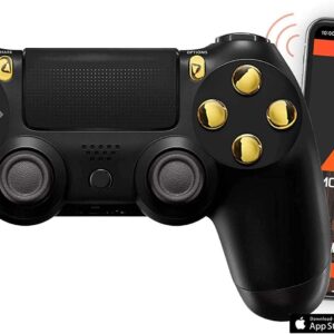 MODDEDZONE Black/Gold PRO Smart Rapid Fire Modded Controller compatible with PS4 Mods for FPS All Major Shooter Games Warzone & More (CUH-ZCT2U)