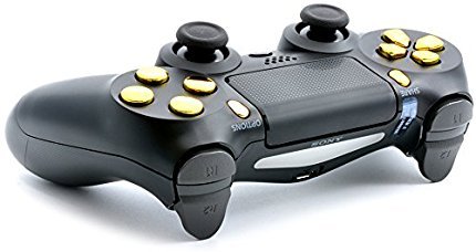 MODDEDZONE Black/Gold PRO Smart Rapid Fire Modded Controller compatible with PS4 Mods for FPS All Major Shooter Games Warzone & More (CUH-ZCT2U)