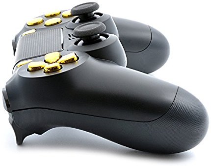 MODDEDZONE Black/Gold PRO Smart Rapid Fire Modded Controller compatible with PS4 Mods for FPS All Major Shooter Games Warzone & More (CUH-ZCT2U)