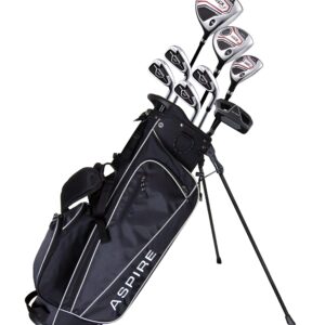 Aspire XD1 Teenager Complete Golf Set Includes Driver, Fairway, Hybrid, 7, 8, 9, Wedge Irons, Putter, Stand Bag, 3 HC'S Teen Ages 13-16 Right Hand - Height 5'1" - 5'6"