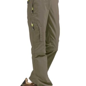 Womens Hiking Pants Convertible Outdoor Waterproof Quick Dry Zip Off Lightweight Fishing Cargo Pants 4409,Khaki,2