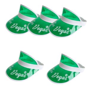 yuanhe green poker visors hat - 5 pack las vegas costume hat casino theme party decorations great for game nights