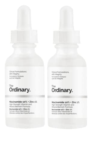 2 Packs of The Ordinary Niacinamide 10% + Zinc 1% 30ml