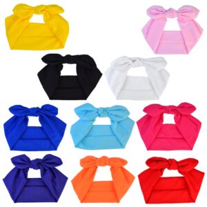 miayon women hair bands bows knot headbands rabbit ear headwraps turban hairband hair accessories 10pcs solid color for woman girls