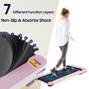 UMAY Walking Pad, Under Desk Treadmill with Remote, SPAX APP and LED Display, 3 in 1 Walking Jogging Running Machine for Home Office