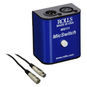 rolls ms111 mic switch latching or momentary microphone mute switch with sm series xlr microphone cable -6'