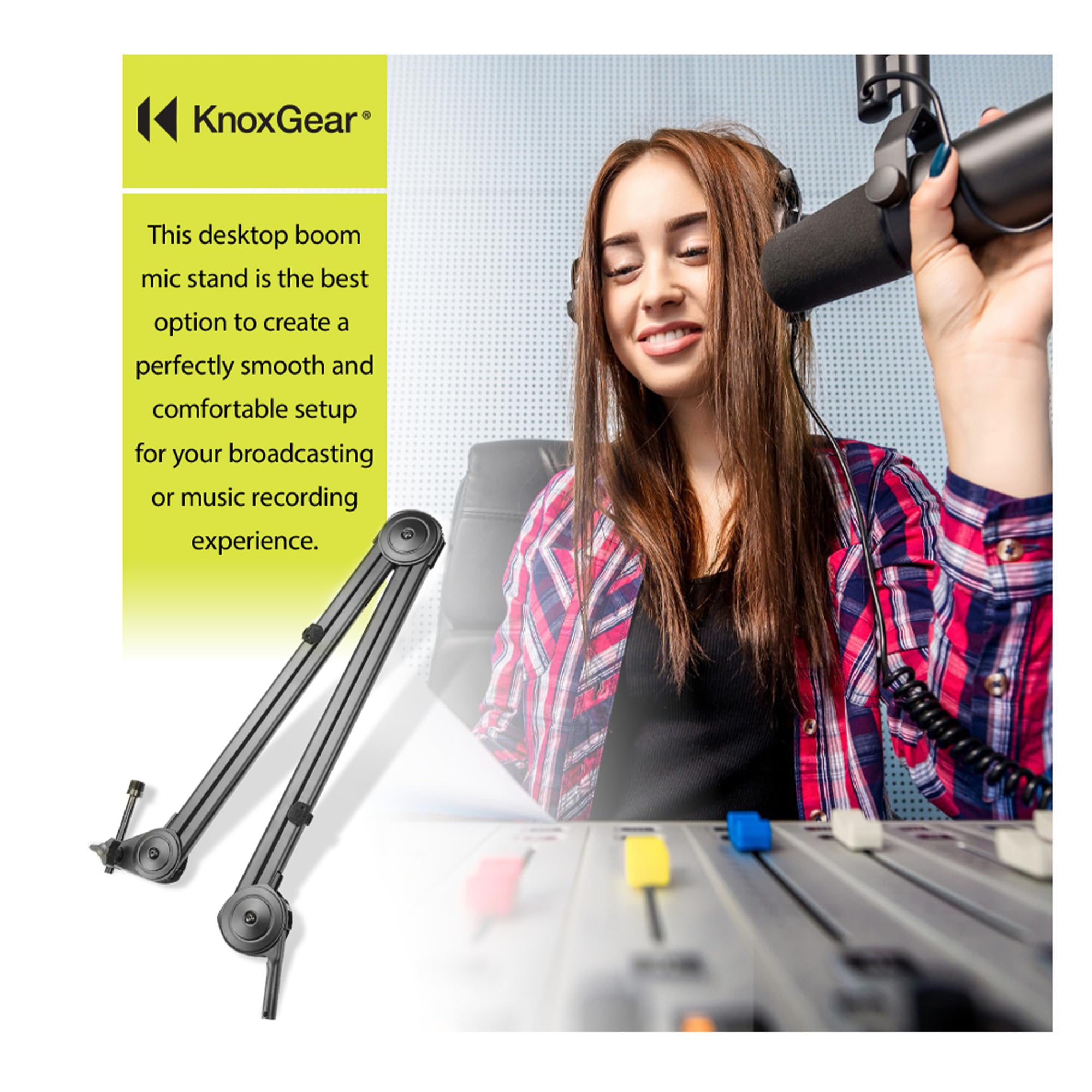 Knox Gear Professional Microphone Studio Stand for Yeti and Snowball Microphones (Compatible with all Microphones and Shock Mounts)