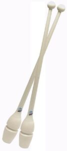 pastorelli rhythmic gymnastics connectable clubs, mod. masha - 45.20 cm monocolor (white)