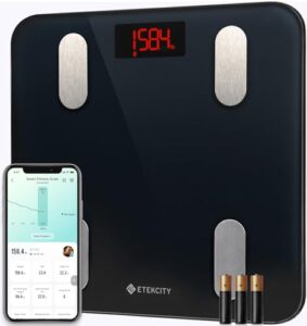 etekcity smart scale for body weight, digital bathroom weighing machine fat percentage bmi muscle, accurate composition analyzer people, bluetooth electronic measurement tool, 400lb