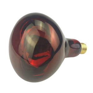 BONGBADA Infrared Bulbs R40/125 Watts Roasted Red Glass Lamp Bulb for Reptiles, Bathroom, Farm, Pet, Chicks, Physiotherapy Heating Use E26 Base, Flood Light Heat Lamp Bulb